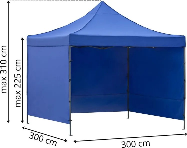 Párty stan 3x3 m SPRINGOS GP0002 tmavě modrý