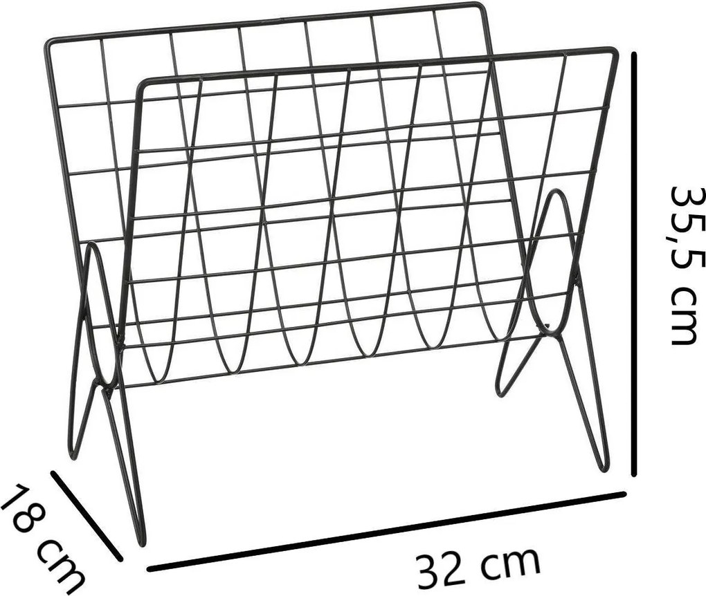 Kovový koš na časopisy