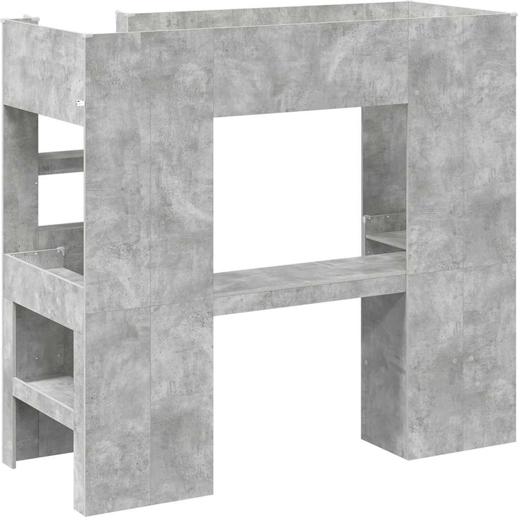 Rám patrové postele se stolem Betonově šedá 75 x 190 cm 3410430