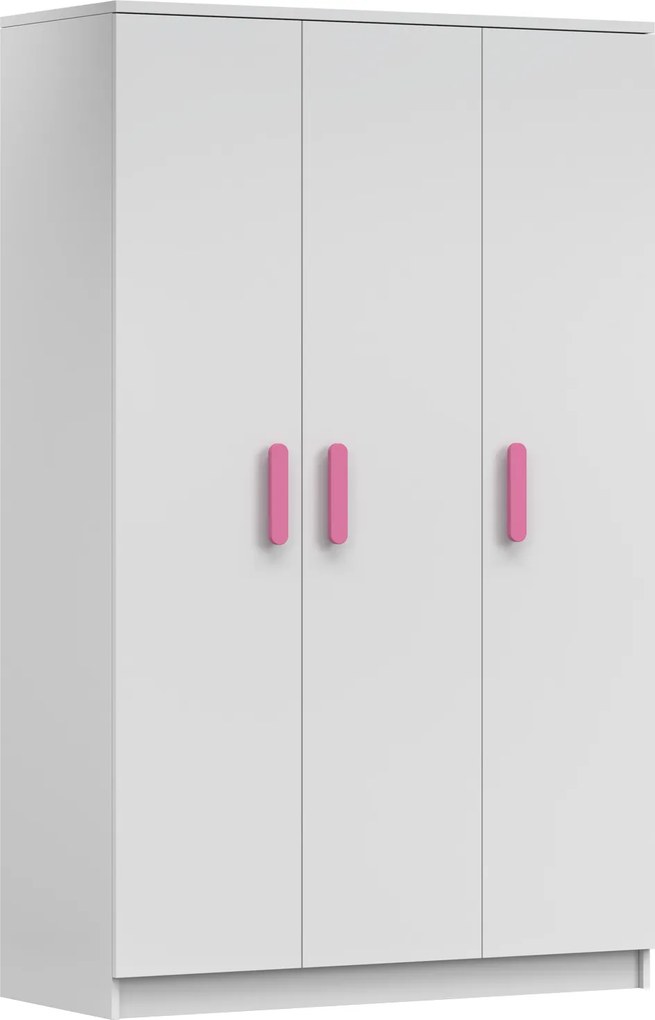 IDZ Šatní skříň SMYK I 3D 19, 120 cm Bílá / Barevné úchytky Barva: Modrá