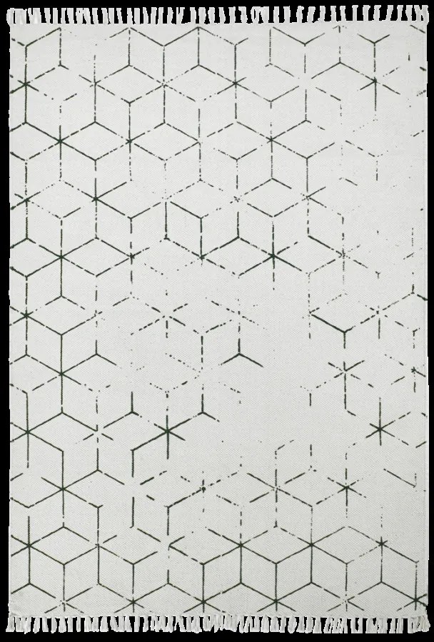 Hans Home | Ručně tkaný kusový koberec Stockholm 342 EMERALD, bílý - 200x290