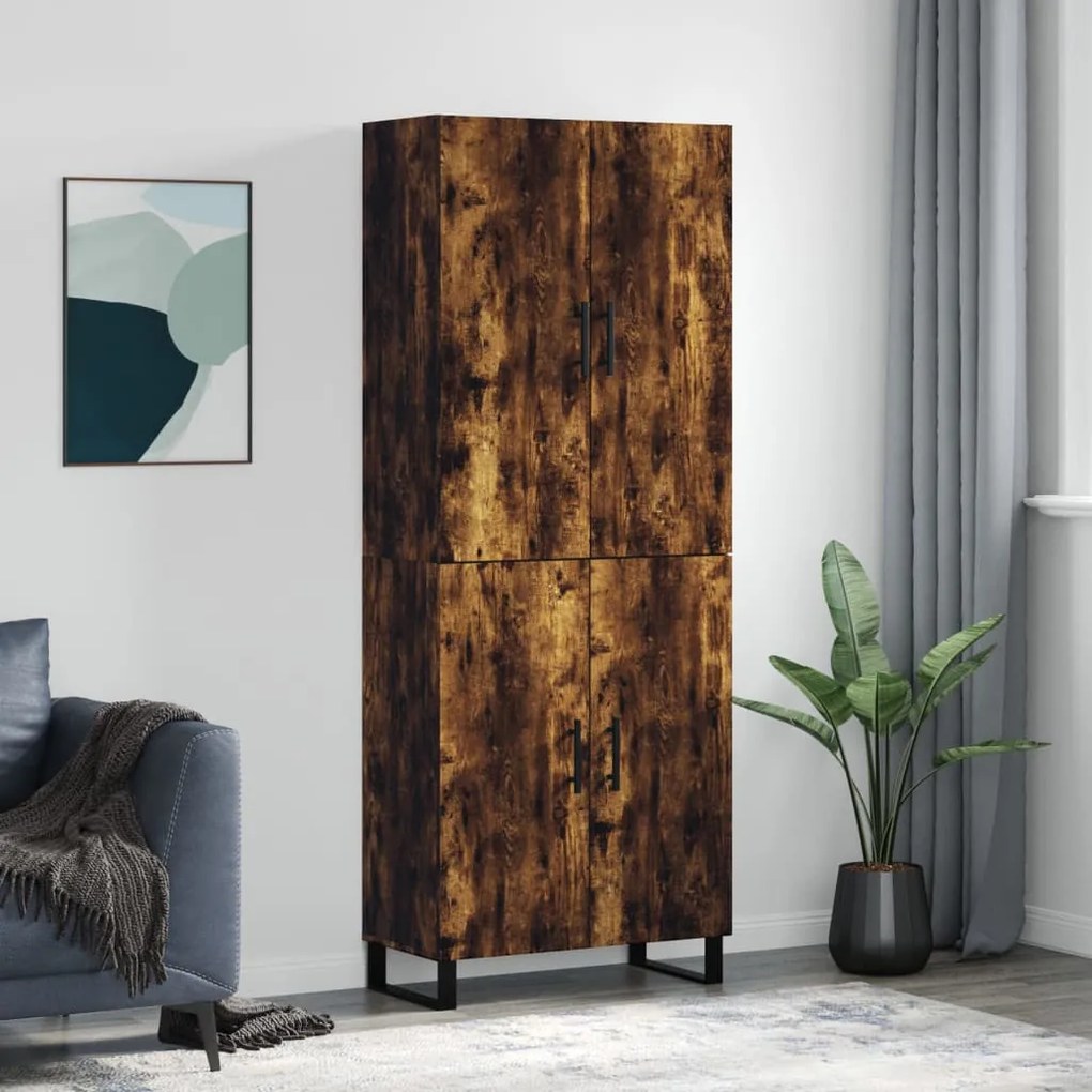 Skříň highboard kouřový dub 69,5 x 34 x 180 cm kompozitní dřevo 3195704