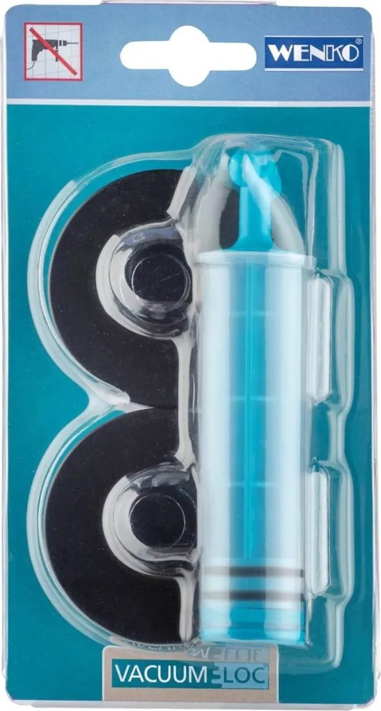 WENKO Lepicí sada černá pro Classic Plus BEZ VRTÁNÍ VacuumLoc černá 3x6x6 cm