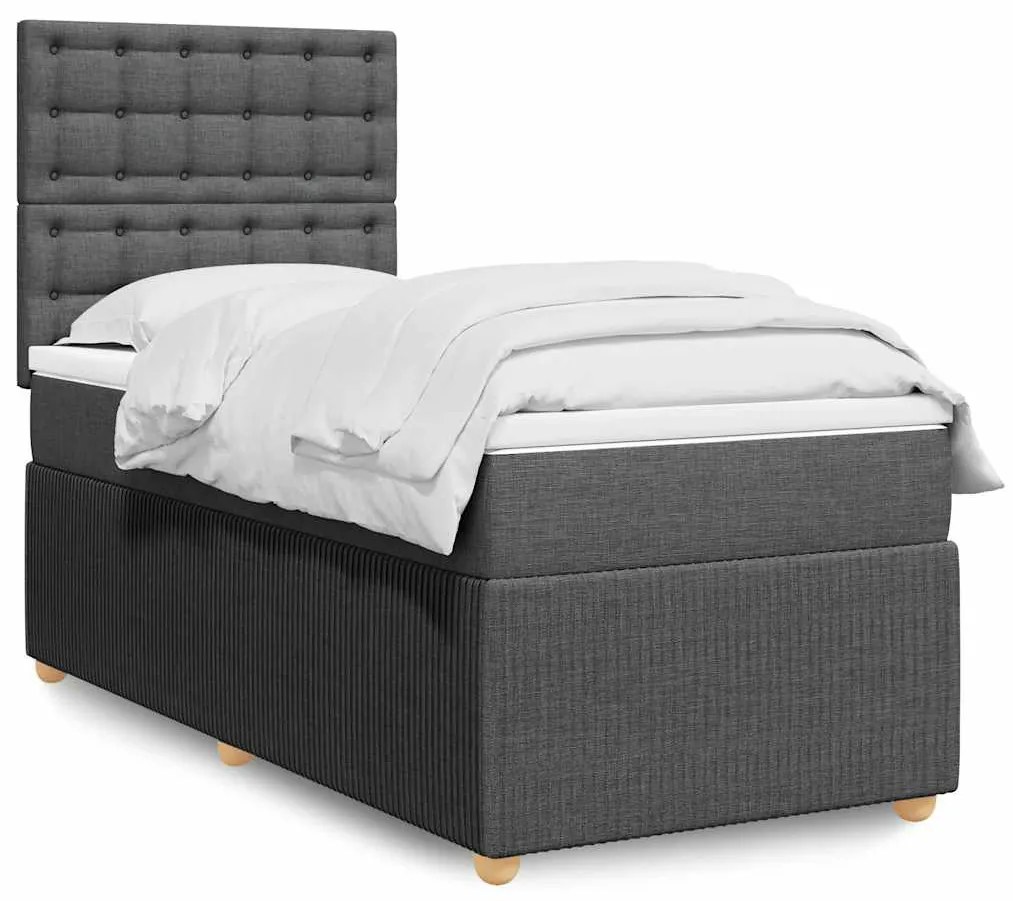 Box spring postel s matrací tmavě šedá 80 x 200 cm textil 3294198