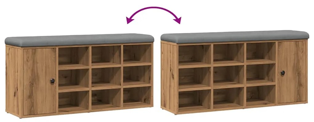 vidaXL Lavice s botníkem dub artisan 102x32x50 cm Engineered Wood