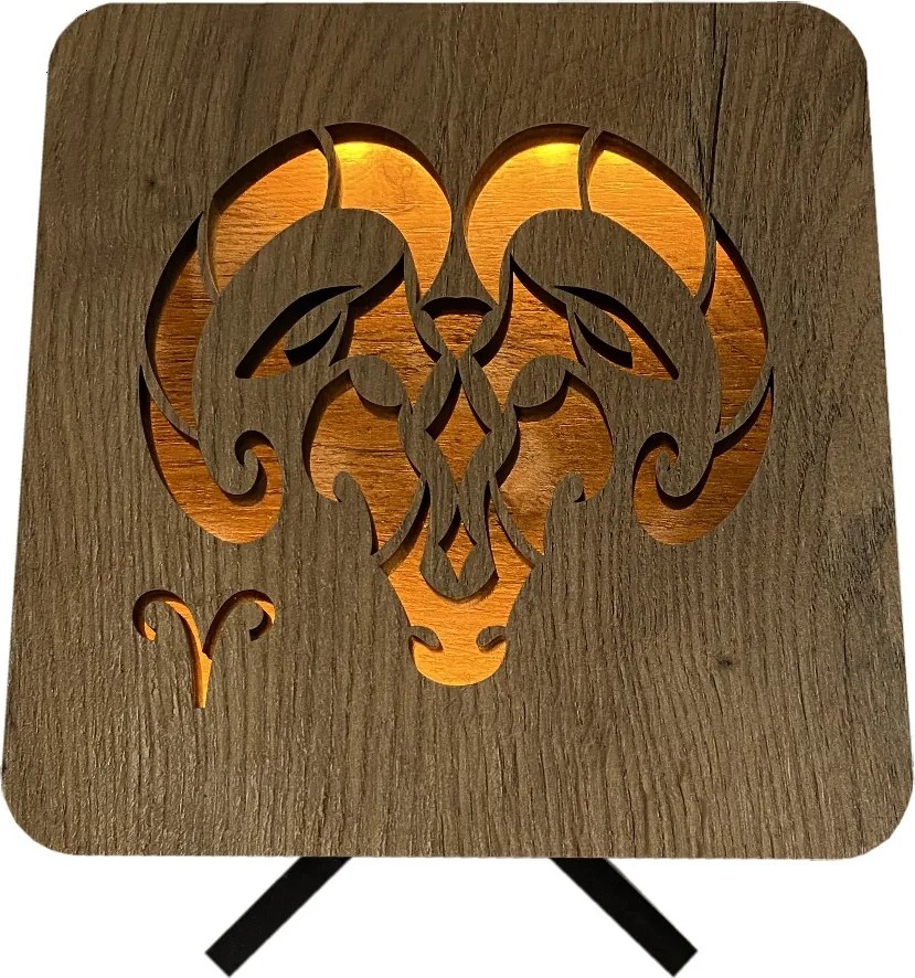 Li-Go Znamení "Beran" lampa 19x19 cm provedení povrchu: bříza