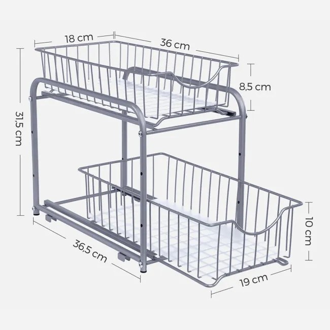 Kuchyňský organizér stříbrný AUK-E1017 CR