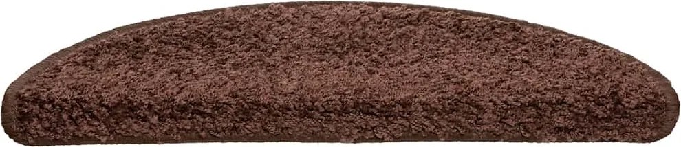 Schodové rohože 30 ks 56 x 17 x 3 cm hnědé půlkulaté 3365802