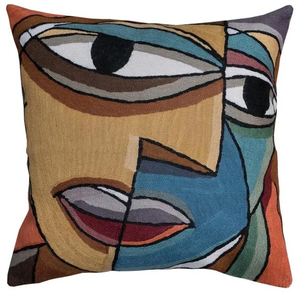 SCANquilt povlak ART WOOL picasso žlutomodrá 45 x 45 cm