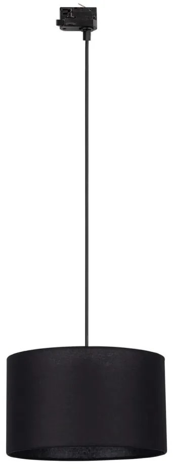 Lustr na lanku 3-fáz. lišto. systému TRACER 1xE27/15W/230V pr. 38 cm černá