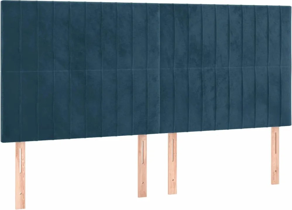 Box spring postel s matrací tmavě modrá 200x200 cm samet 3129355