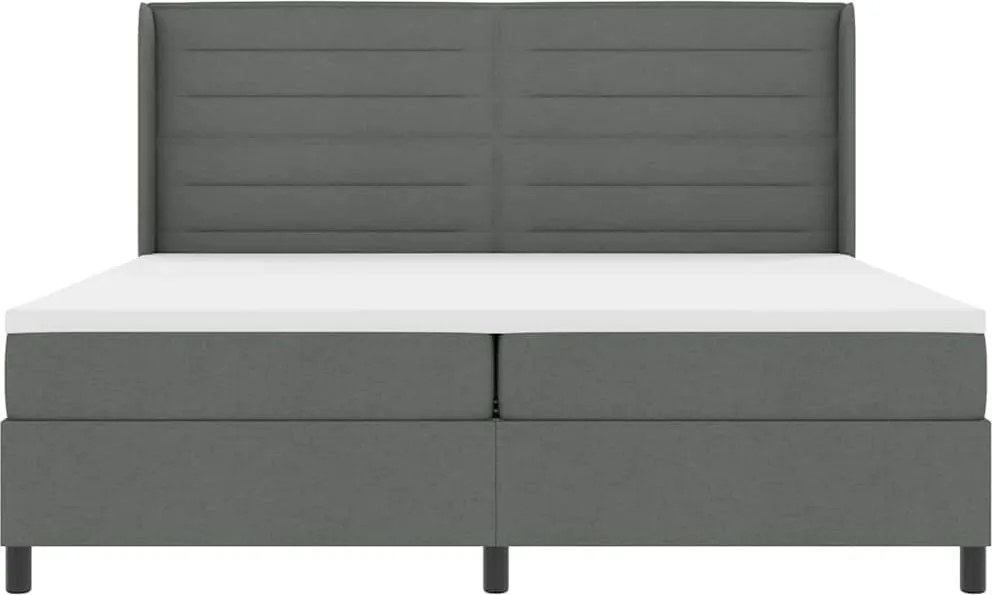 Postel s boxspringem s polštářem Tmavě šedá 200 x 200 cm textil 3341603