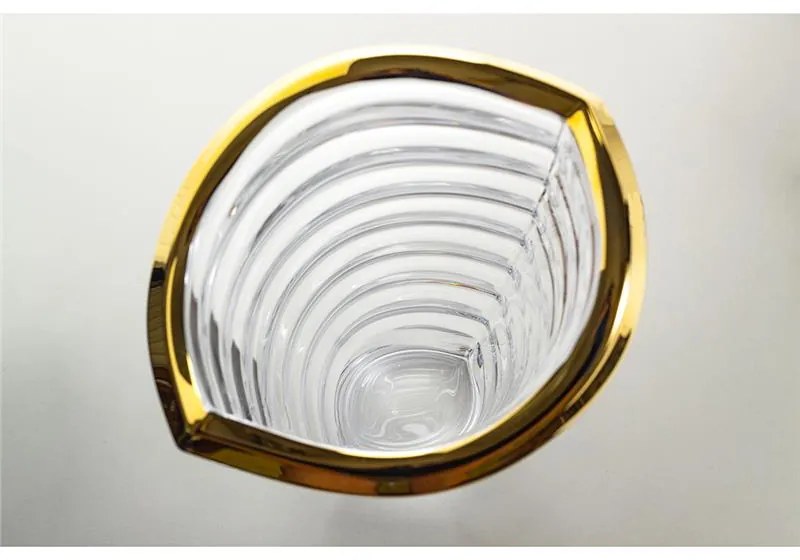 KŘISTÁLOVÁ VÁZA BOHEMIA PRESTIGE WAVE GOLD 340MM