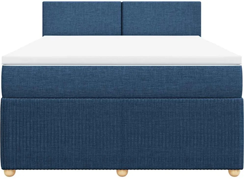 Box spring postel s matrací modrá 140x200 cm textil 3289778