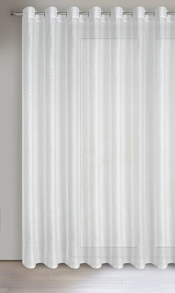 ZÁCLONA NA KROUŽCÍCH SIBEL 300 CM X 250 CM CM BÍLÁ