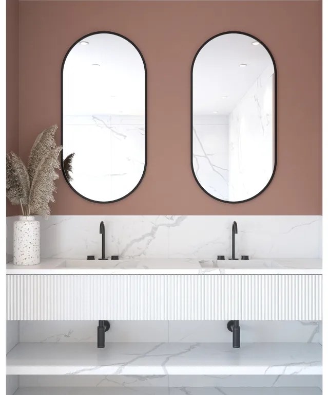 In-Design Zrcadlo OvalLine - černý matný rám, 1000x500 mm