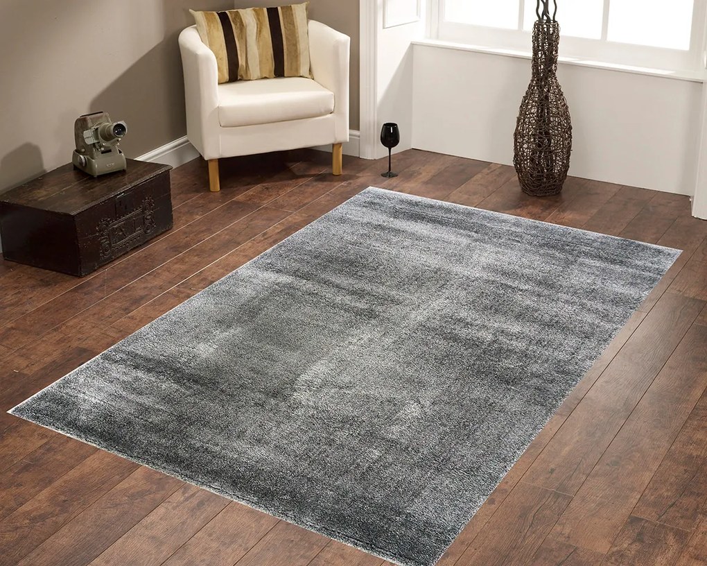 BE Koberec Microsofty 8301 DARK GREY - šedý obdélníkový Rozměr: 80x150 cm