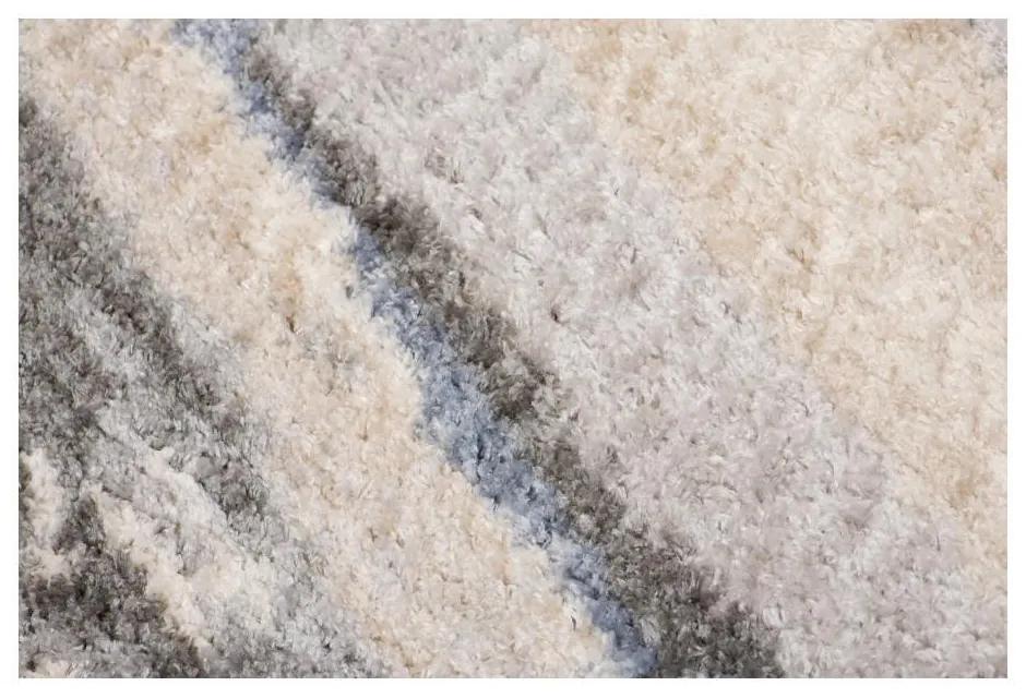 Kusový koberec shaggy Kiral krémově modrý 80x150cm
