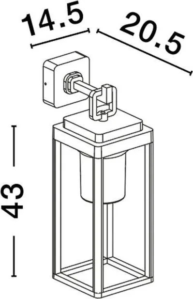 NV 9492500 Venkovní nástěnné svítidlo FIGO antracitový hliník a čirý akryl E27 1x12W 220-240V bez žárovky IP65 - NOVA LUCE