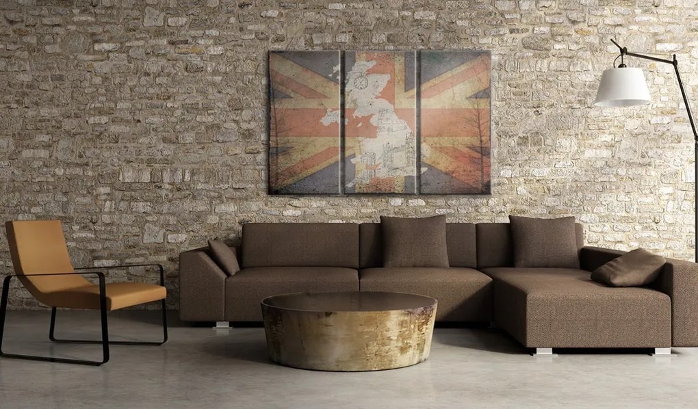 Obraz - Map of Great Britain - triptych