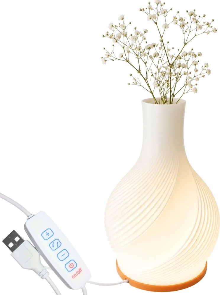 Verk Group Led stolní lampa vaza 2 v 1, dekorativní, s nastavitelnou jasností, 3 barvy, vnitřní osvětlení