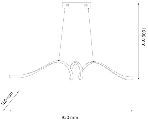 LED Lustr na lanku LOOP LED/28W/230V černá