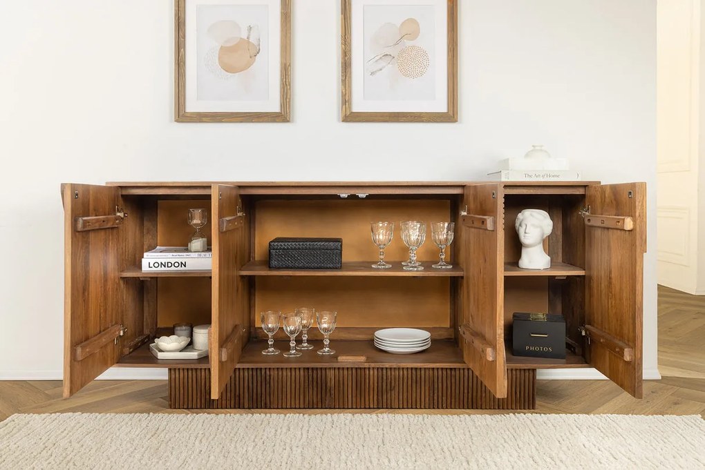 Invicta Mangová komoda ART DECO hnědá 170 cm