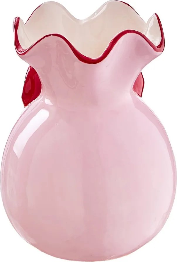 PRESENT Váza mašle 13 cm - růžová