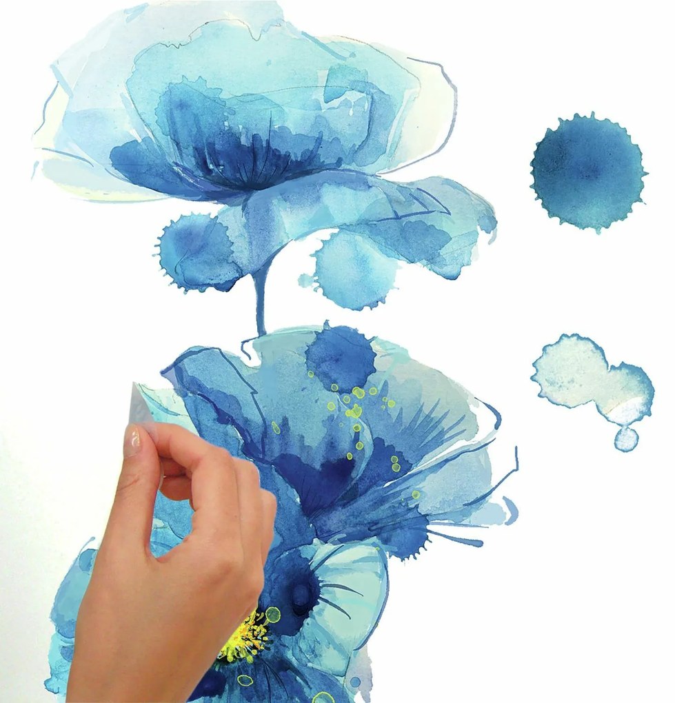 Samolepky Modré květiny