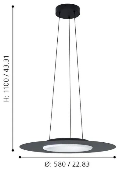 Eglo 99125 - LED RGB Stmívatelný lustr na lanku COMPO ROSSO-C LED/16W/230V