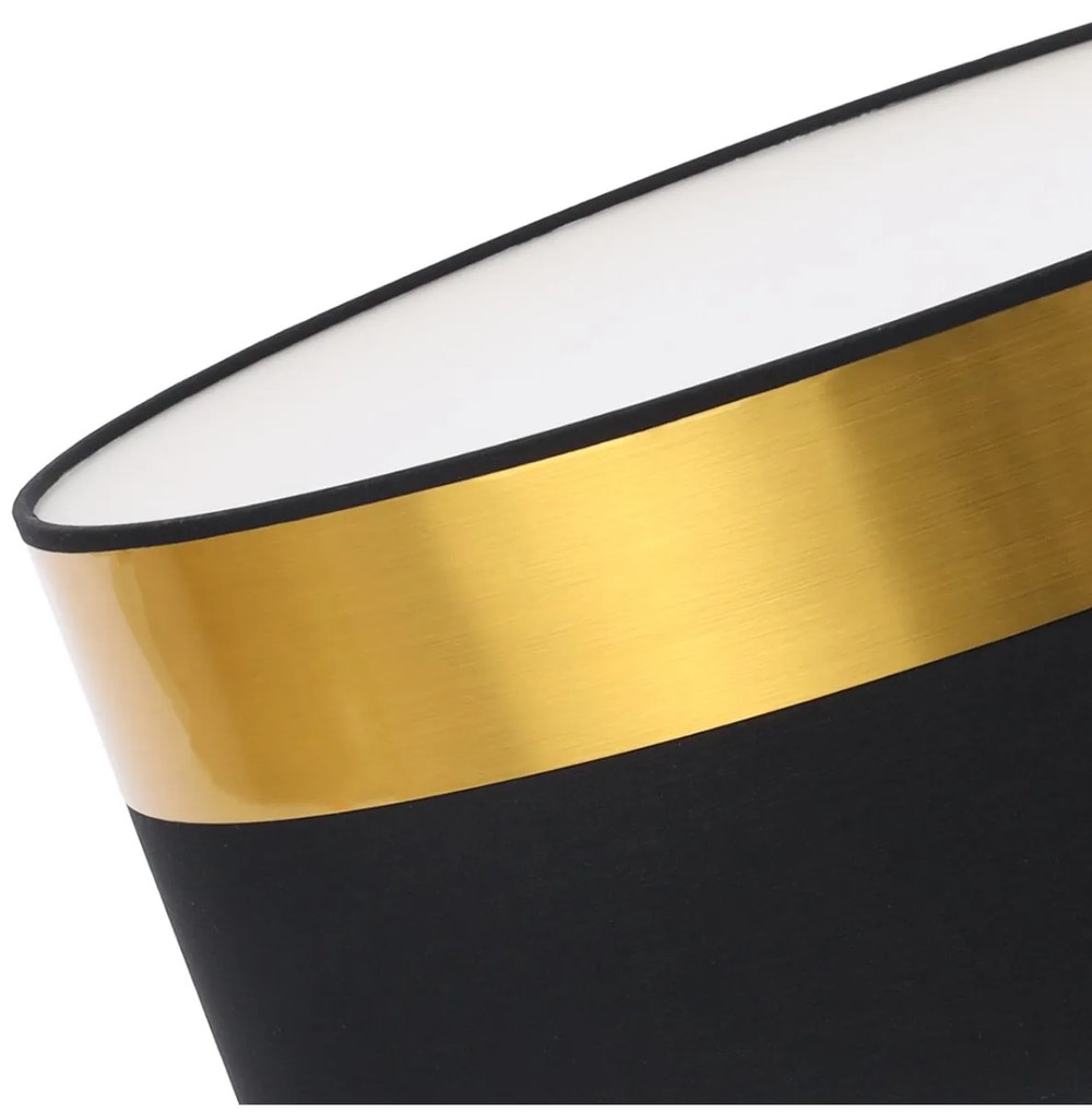 Stropní svítidlo Elegance, 1x zlaté/černé textilní stínítko, (bílé plexisklo), (fi 40cm)