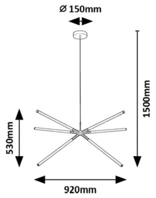 Rabalux 72168 - LED Lustr na lanku NIVARO LED/36W/230V 3000K