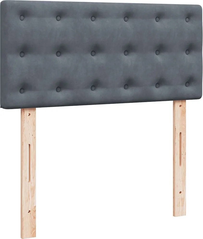 Box spring postel s matrací tmavě šedá 100x200 cm samet 3287675