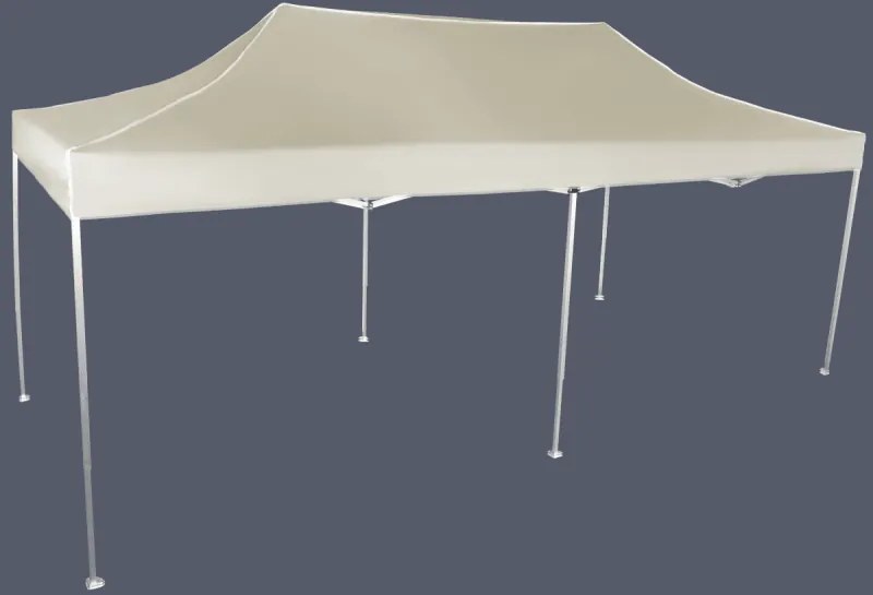 Nůžkový stan 3x6m hliníkový, Bez bočních plachet, Béžová