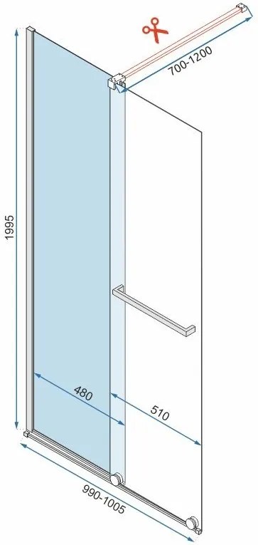 Sprchová zástěna Rea Cortis 100 transparentní