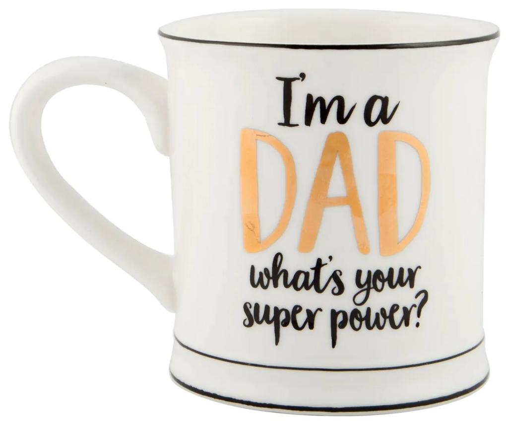 Sass & Belle Porcelánový hrnek s nápisem I am dad what´s your super power? 400ml