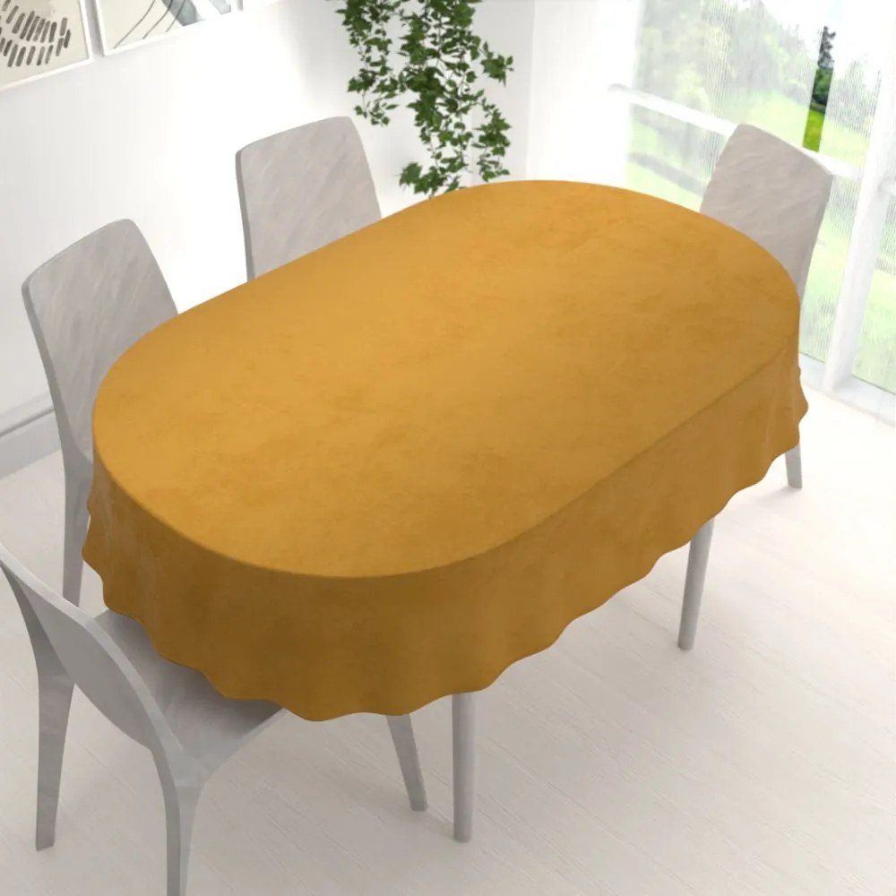 Biante Sametový oválný ubrus Velvet Premium SVP-047 Hořčicový 50x100 cm