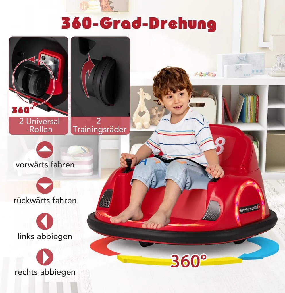 Costway Bumper Car pro děti Elektrický Bumper Car s blikajícími LED světly