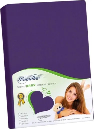 Bellatex Prostěradlo jersey  Švestková rozměr 160x200 cm