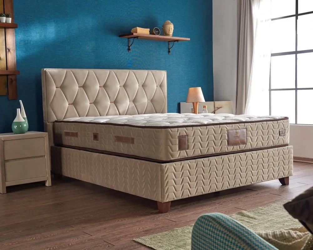 Čalouněná postel CASHMERE - béžová 160 × 200 cm