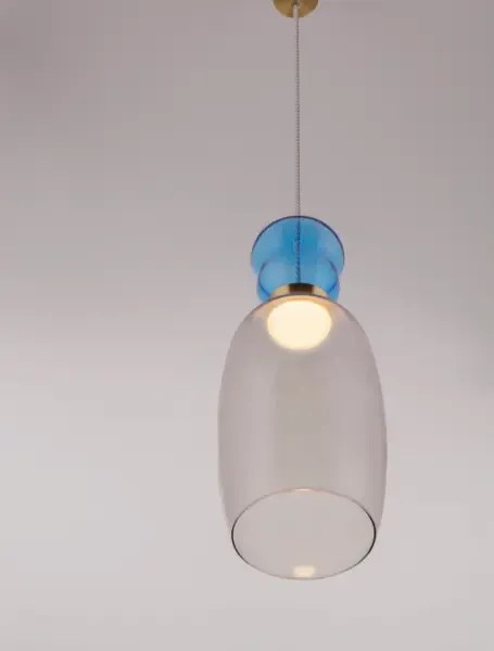 Designový lustr Pluma modrá