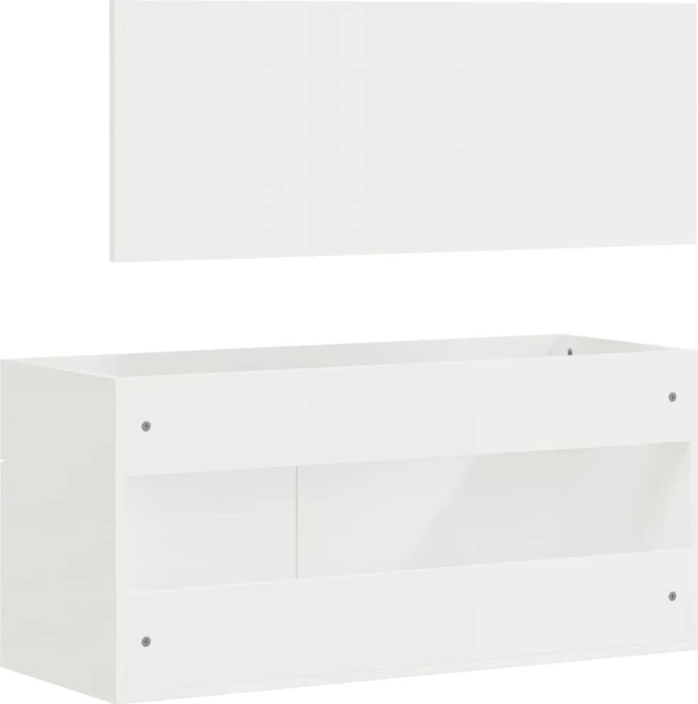 vidaXL Koupelnová skříňka se zrcadlem kompozitní dřevo [833888] Barva: Bílá