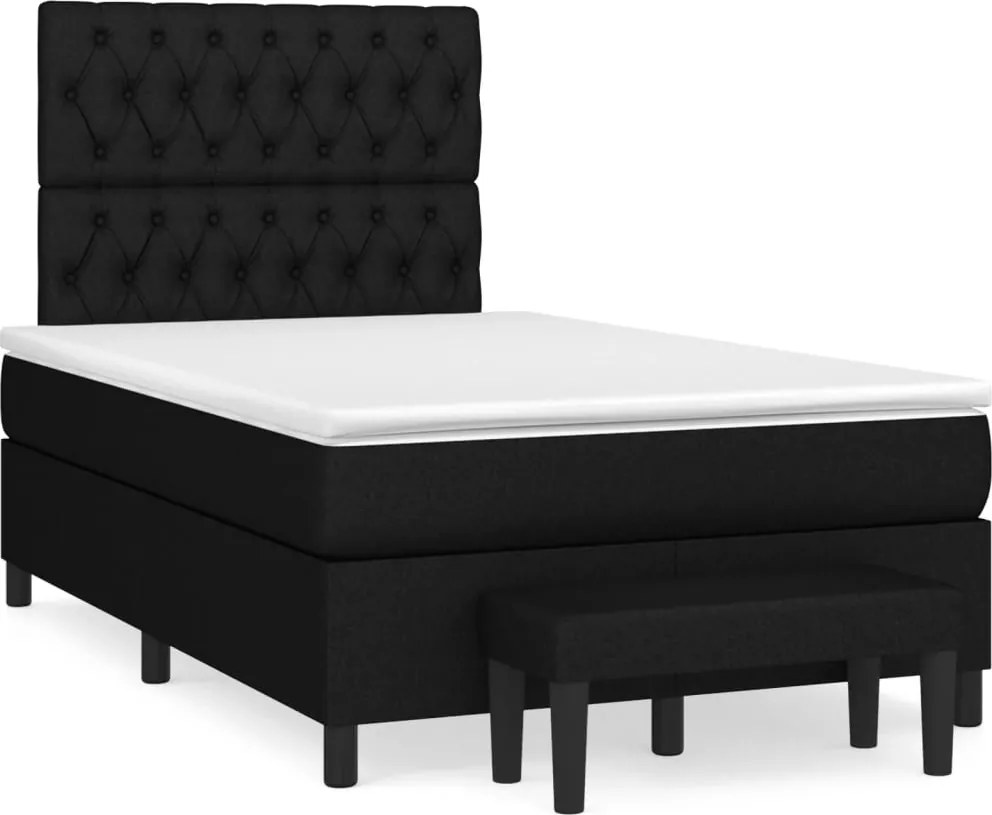 Box spring postel s matrací černá 120x200 cm textil 3136823