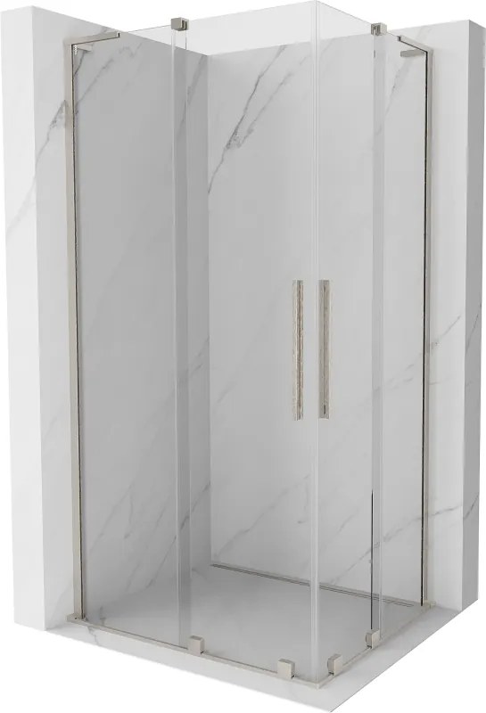Mexen Velar L Duo, sprchový kout s posuvnými dveřmi 100 x 90 cm, 8mm čiré sklo, broušená ocel, 871-100-090-02-03-97