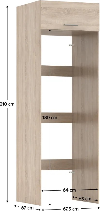 Kondela Skříňka nad pračku a sušičku, dub sonoma, JERGI
