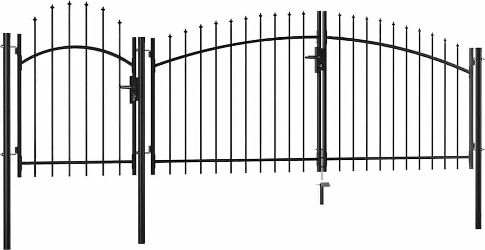 vidaXL Zahradní brána Woerden ocel 1,25 x 4 m [144363] Barva: Černá