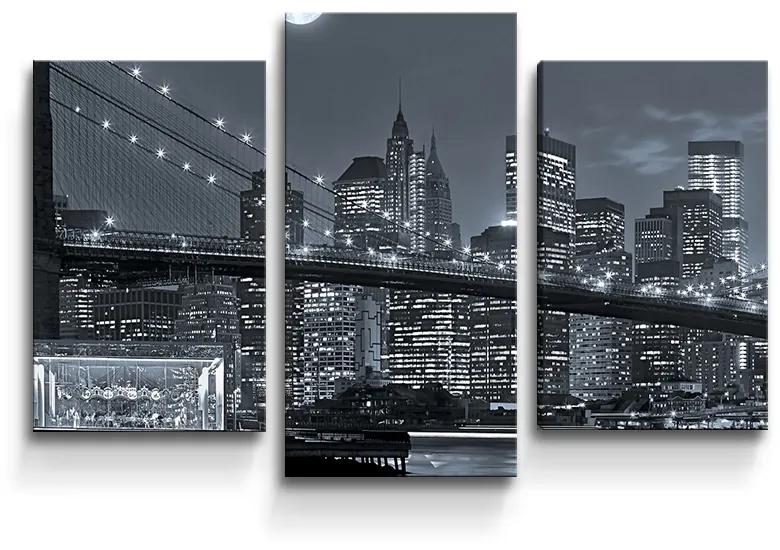 Sablio Obraz - 3-dílný Noční New York 2 - 75x50 cm