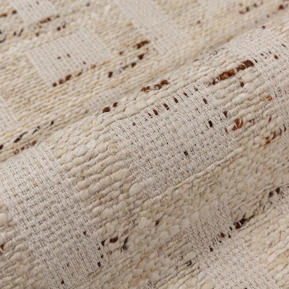 Ručně tkaný běhoun s příměsí vlny v přírodní barvě 80x230 cm Rova Blend – Flair Rugs