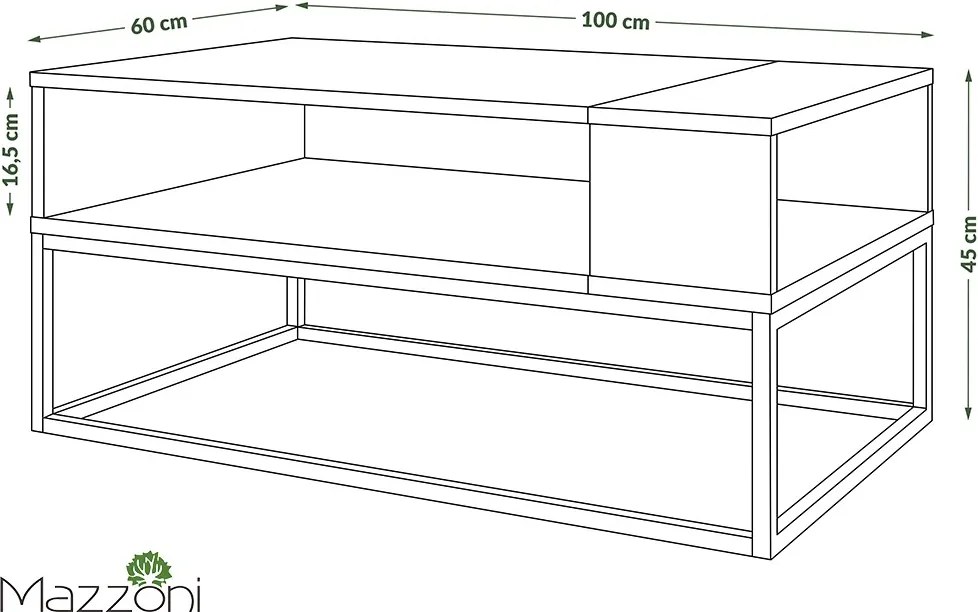 LYNX dub sonoma / bílá, konferenční stolek, moderní, loft