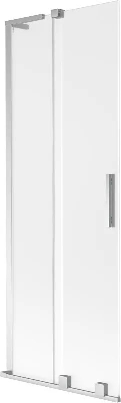 Mexen Velar L, 2-křídlová posuvná vanová zástěna 75 x 150 cm, 8mm sklo námraza, chromová, 896-075-003-31-01